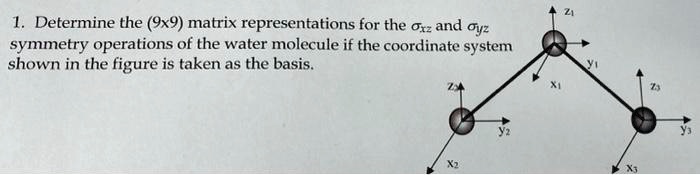 Determine the (9x9) matrix representations for the Ozz and Oyz symmetry ...