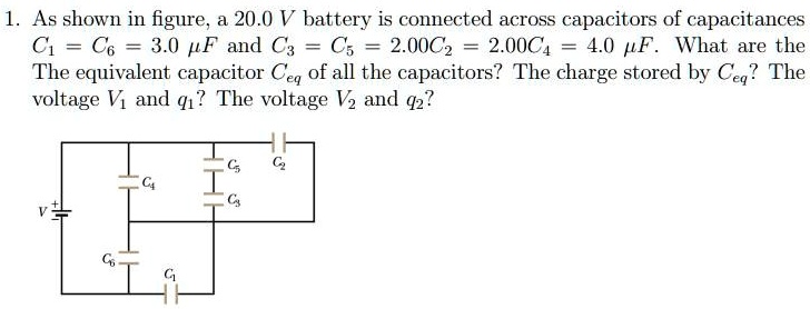 1as shown in figurea 200 v battery is connected across capacitors of ...