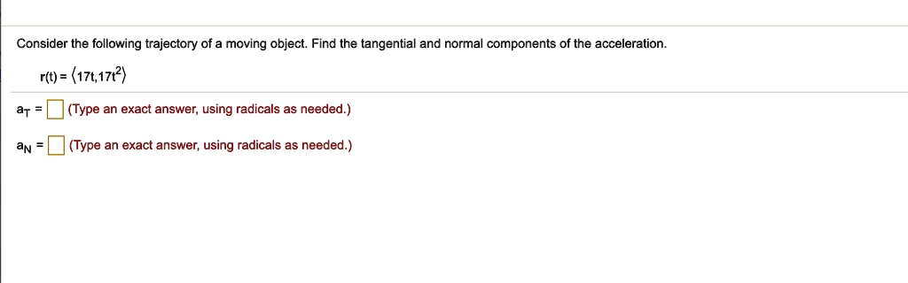 SOLVED: Consider the following trajectory of a moving object. Find the ...