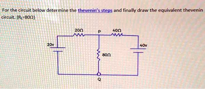 for the circuit below determine the thevenins steps and finally draw ...