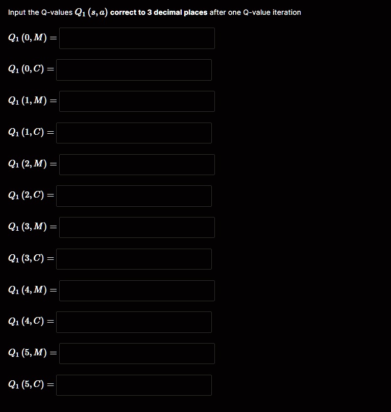 input the q values q1 80 correct to 3 decimal places after one q value ...
