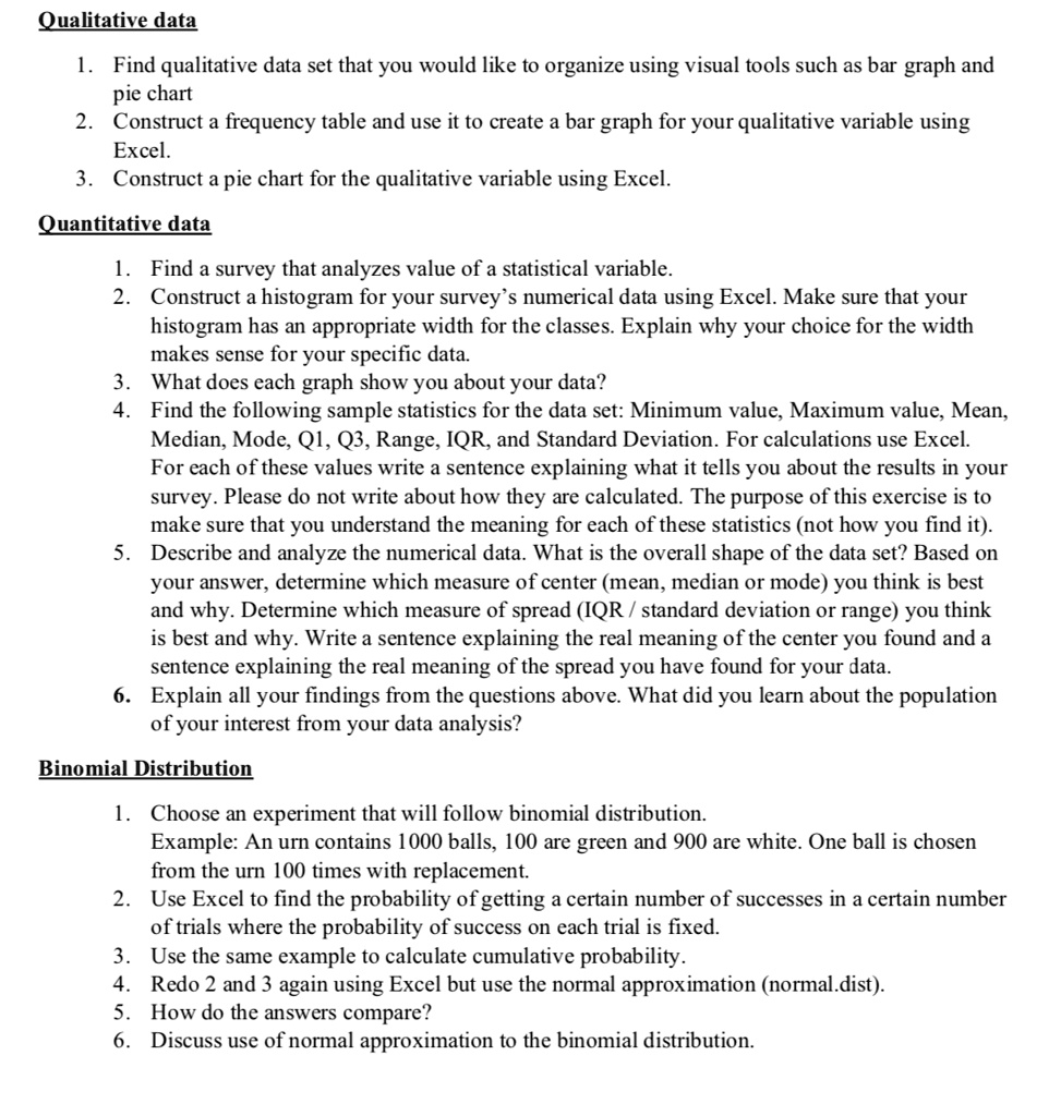 SOLVED: Qualitative data Find a qualitative data set that you would like to organize using ...