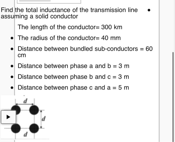 SOLVED: Find the total inductance of the transmission line assuming a ...