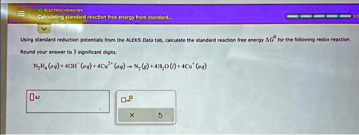 SOLVED: Electrochemistry: Calculating standard reaction free energy from standard reduction ...