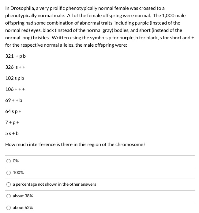 SOLVED: In Drosophila; very prolific phenotypically norma female was ...