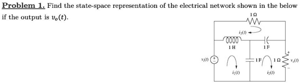 SOLVED: Problem 1 Find the state-space representation of the electrical ... SOLVED: Problem 1 Find the state-space representation of the electrical ...
