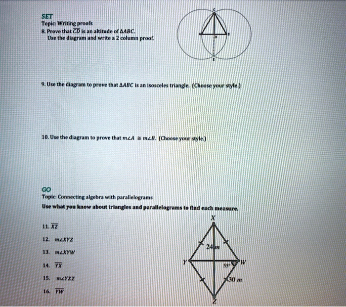 Solved Set Topic Writing Prools Prove That Cd Altitudc Of 4abc Use The Diagram And Write