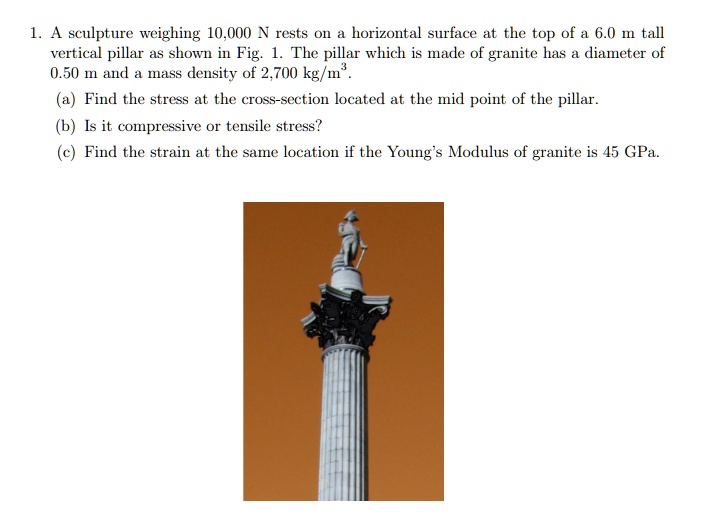 SOLVED: A sculpture weighing 10,000 N rests on a horizontal surface at ...