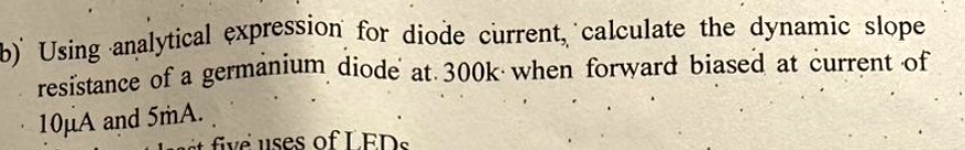 b using analytical expression for diode current calculate the dynamic ...