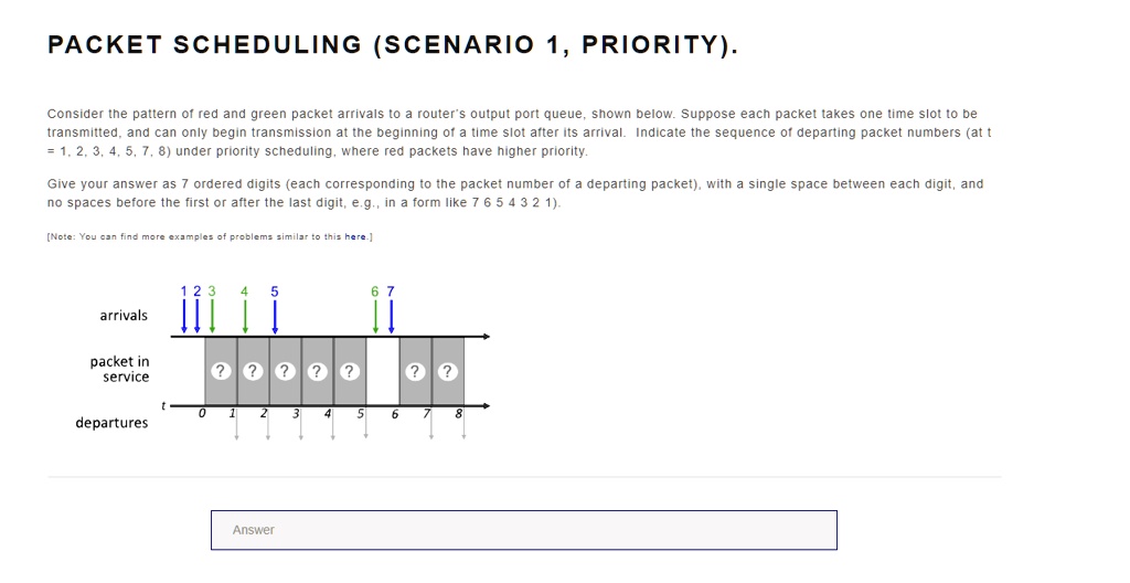 Packet Scheduling Scenario 1 Priority Consider The Pattern Of Red And Green Packet Arrivals 8229