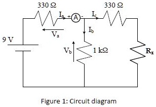 SOLVED: What is the value of the unknown resistor, Rx? (Hint: Using Kirchhoff's circuit laws ...