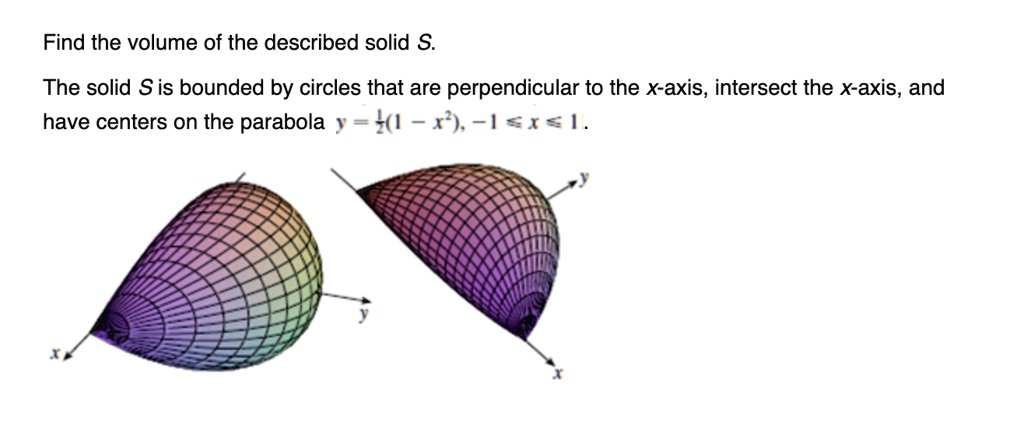 SOLVED:Find the volume of the described solid S. The solid Sis bounded ...