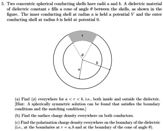 5two concentric spherical conducting shells have radii a and b a ...