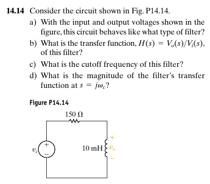 1414 consider the circuit shown in fig p1414 a with the input and output voltages shown in the ...
