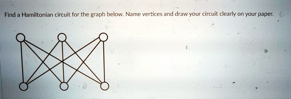 SOLVED: Find a Hamiltonian circuit for the graph below: Name vertices ...