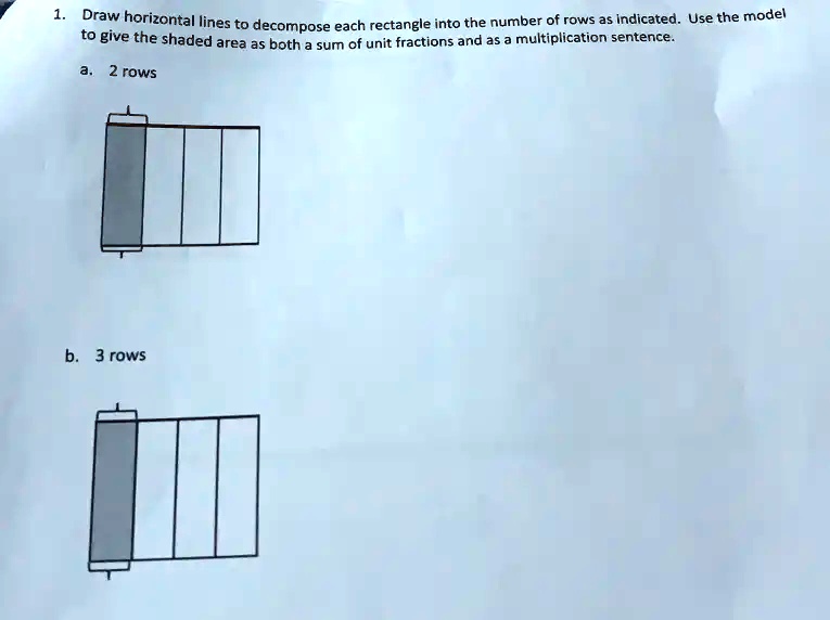 Solved Draw Horizontal Lines To Decompose Each Rectangle Into The Number Of Rows As Indicated
