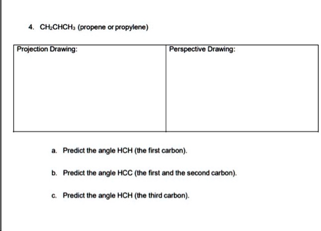 chchch propene or propylene projection drawing perspective drawing ...