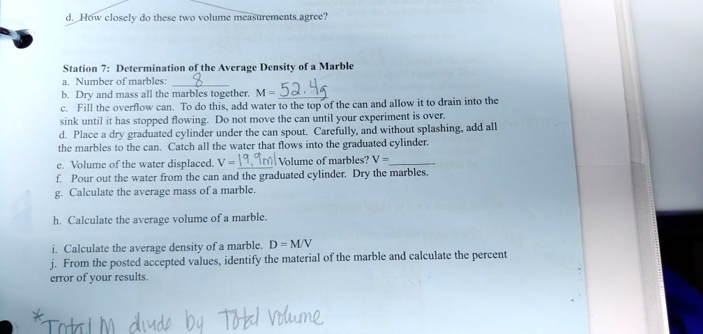 how closely do these two volume measurements agree station 7 ...