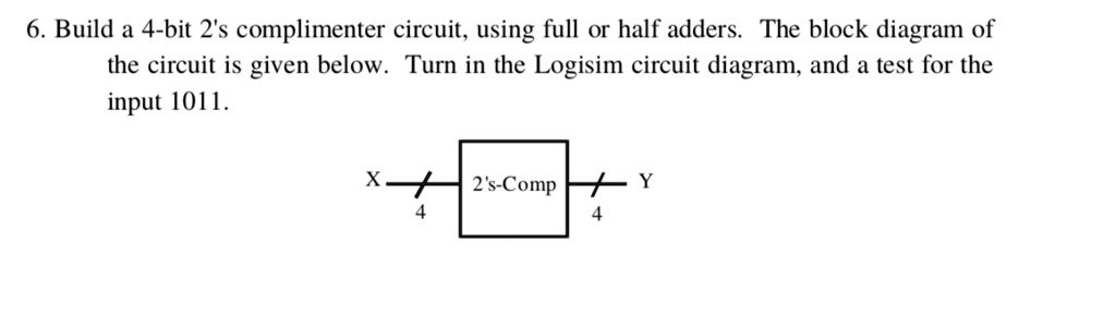 Solved Has To Be Done In Eda Playground 6 Build A 4 Bit 2 S Complimenter Circuit Using Full