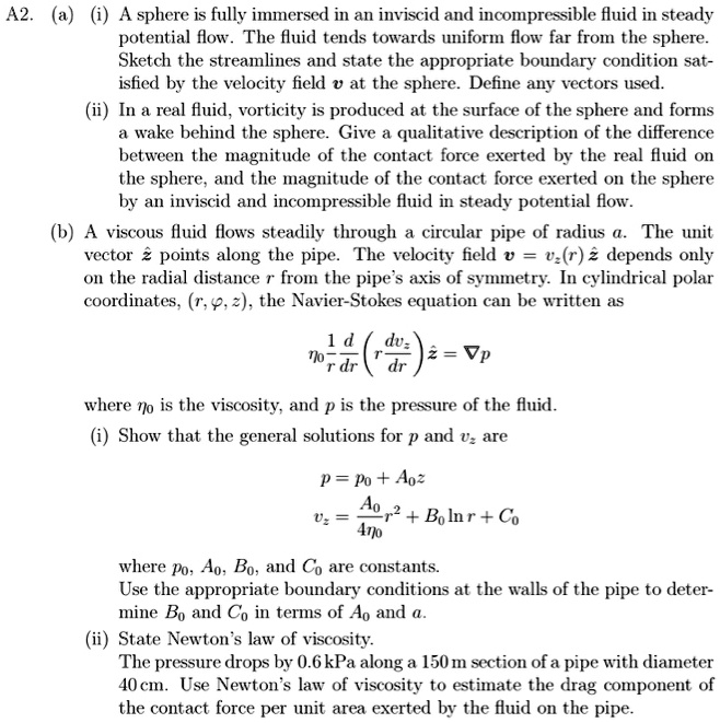 a sphere is fully immersed in an inviscid and incompressible fluid in ...