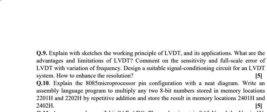 SOLVED: Q.9. Explain with sketches the working principle of LVDT and its applications. What are ...