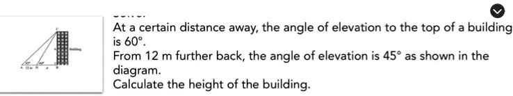 At a certain distance away, the angle of elevation to the top of a ...
