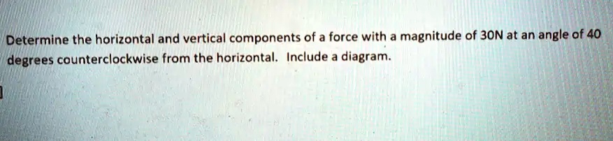 SOLVED: Determine the horizontal and vertical components of a force ...