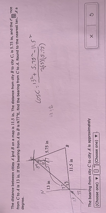 The distance between cities A ynd B on a map is 11.5 in. The dakance ...