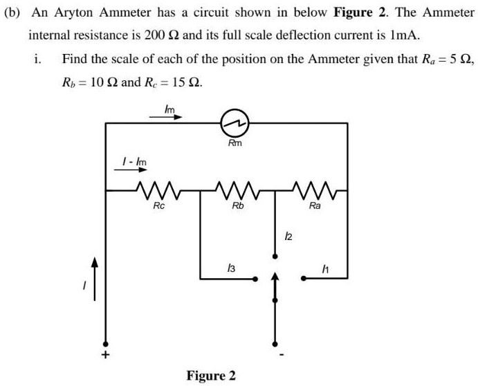 [GET ANSWER] (b) An Aryton Ammeter has a circuit shown in below Figure ...