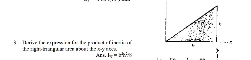 3. Derive the expression for the product of inertia of the right ...