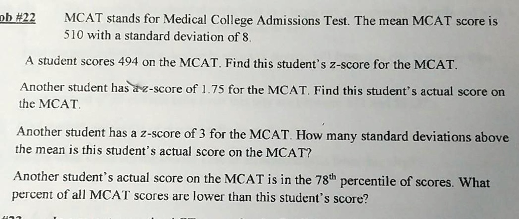 pb2z mcat stands for medical college admissions test the mean mcat ...