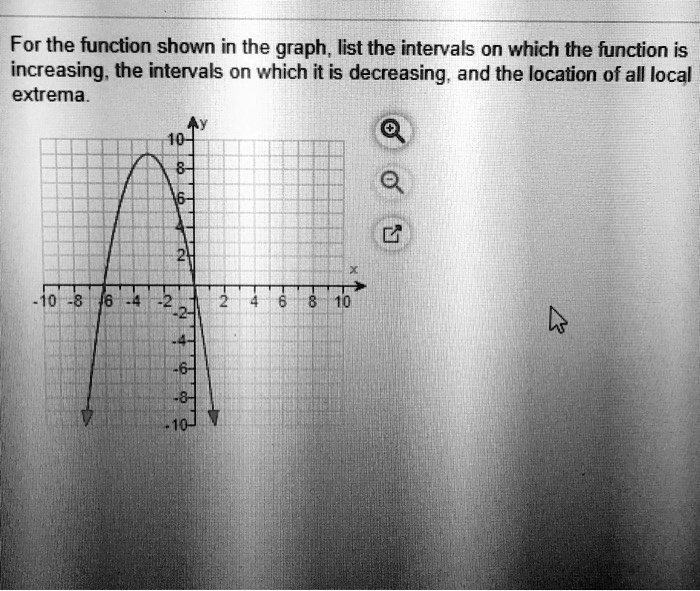 SOLVED: For - the function shown in the graph; list the intervals on ...
