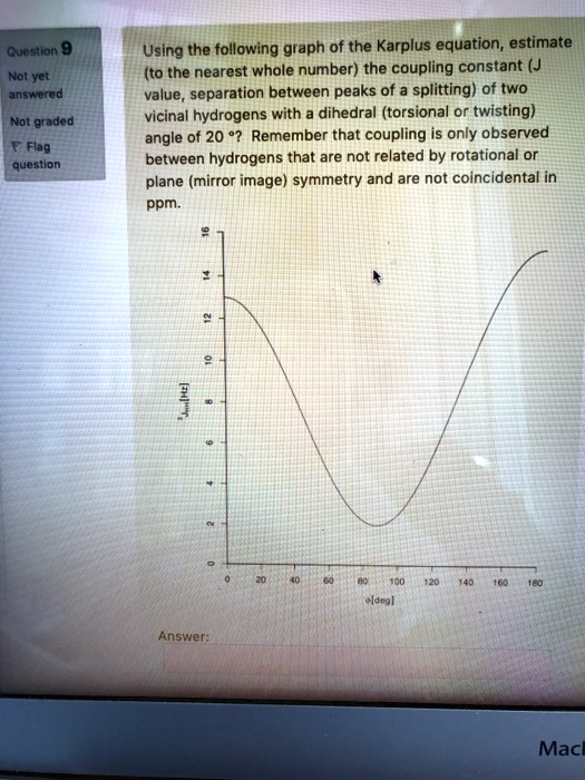 questlon 9 nol yet nswrered using the following graph of the karplus ...