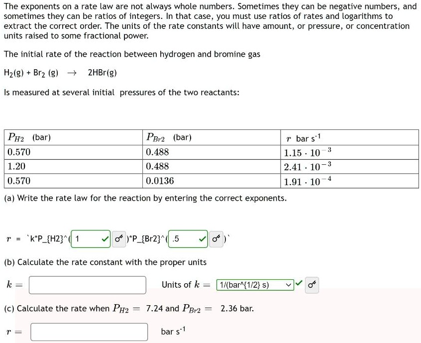 the exponents on a rate law are not always whole numbers sometimes they ...