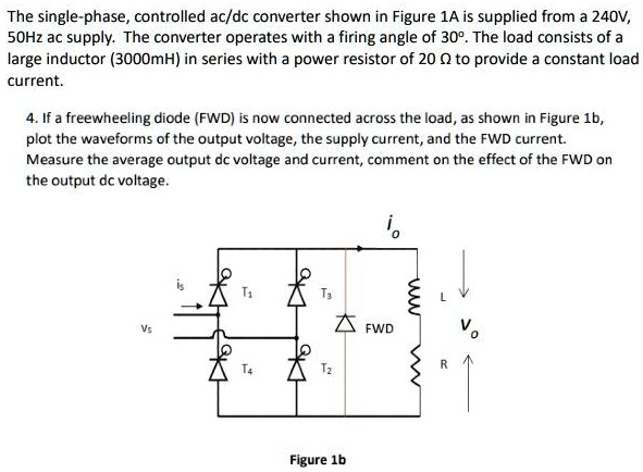 SOLVED: The single-phase, controlled ac/dc converter shown in Figure 1A ...