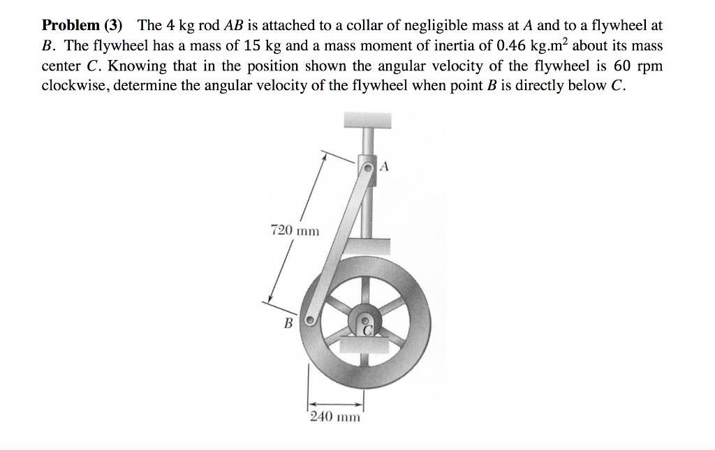SOLVED: Problem (3) The 4 kg rod AB is attached to a collar of ...