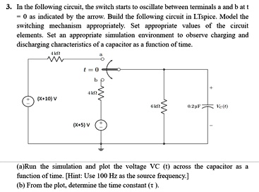 SOLVED: (a) Run the simulation and plot the voltage VC(t) across the capacitor as a function of ...
