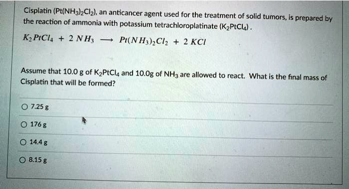cisplatin ptnhacl an anticancer agent used for the treatment of solid ...