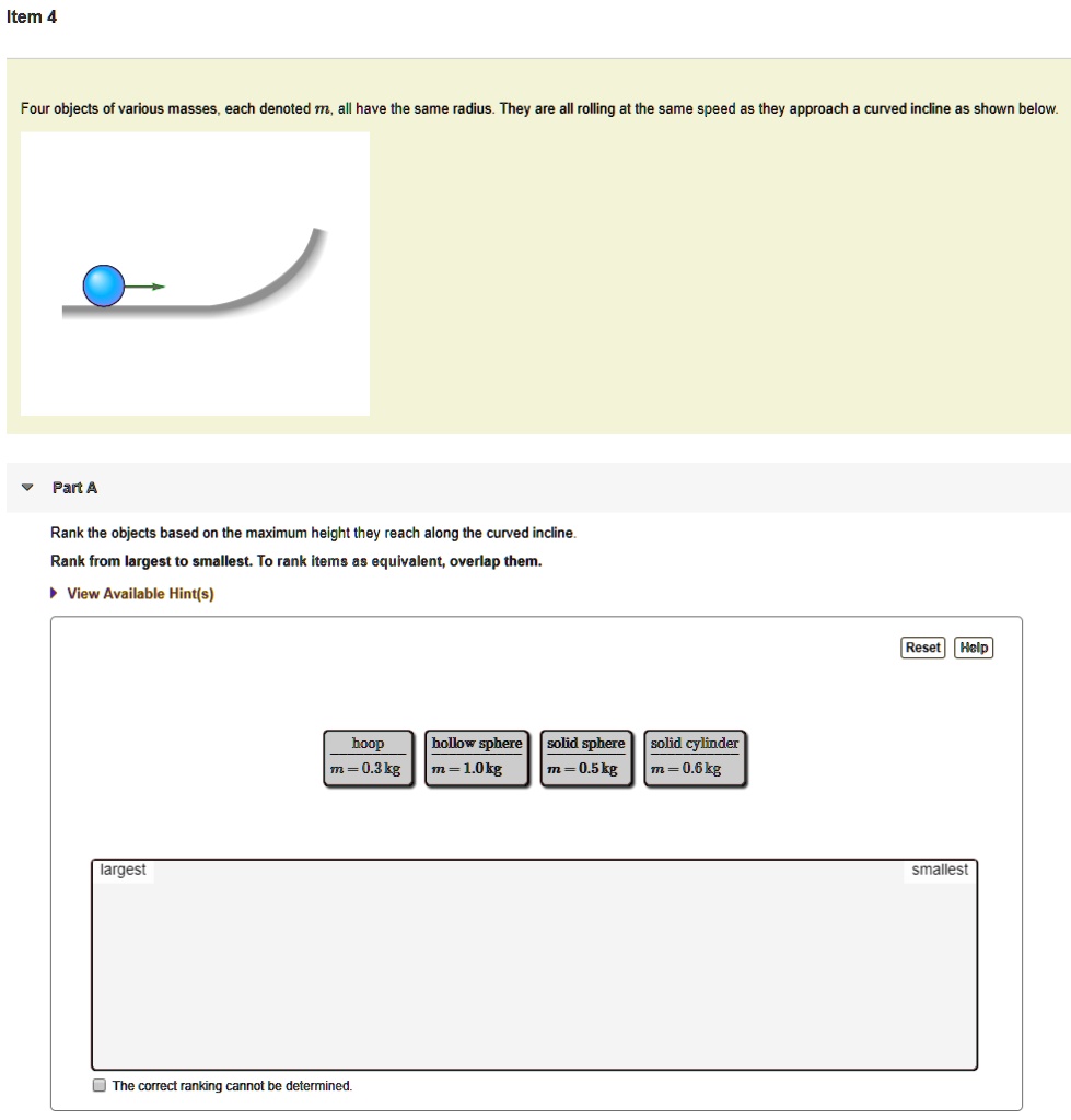 [GET ANSWER] item 4 four objects of various masses each denoted m all have the same radius they ...