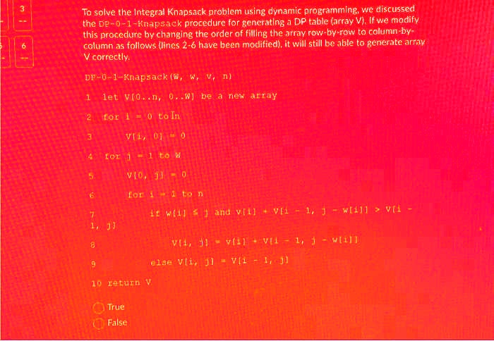 Solved To Solve The Integral Knapsack Problem Using Dynamic Programming We Discussed The 01 7125
