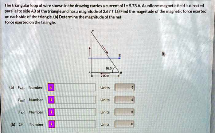 The Triangular Loop Of Wire Shown In The Drawing Carries A Current Of I