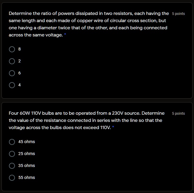 SOLVED: Determine the ratio of powers dissipated in two resistors, each having the same length ...