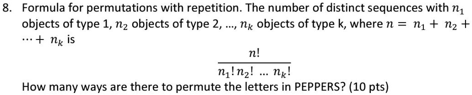 8 formula for permutations with repetition the number of distinct ...