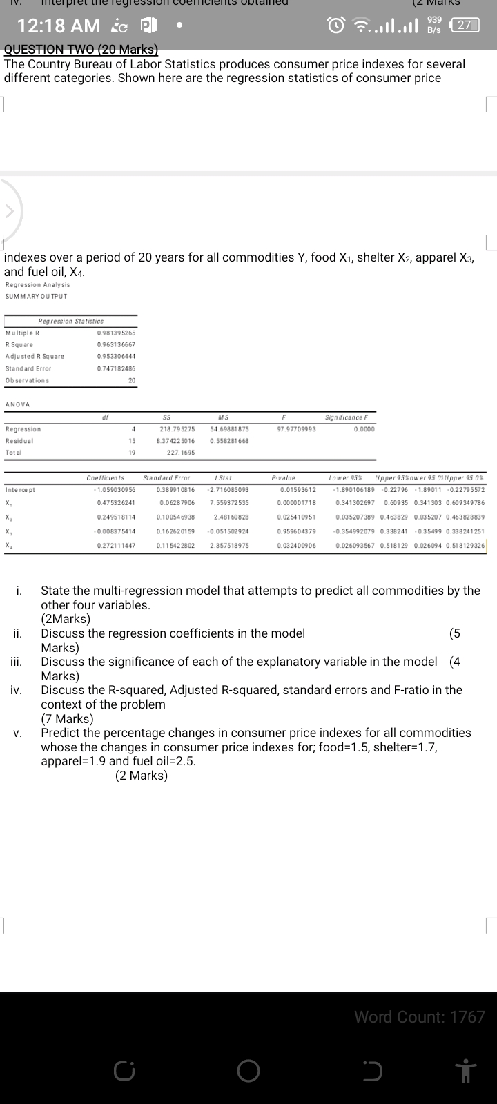 SOLVED: TWO (20 Marks) The Country Bureau of Labor Statistics produces ...