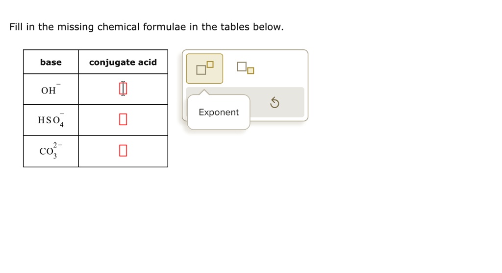 some soluble compounds are listed in the table belowfill in the missing chemical formulae in the ...