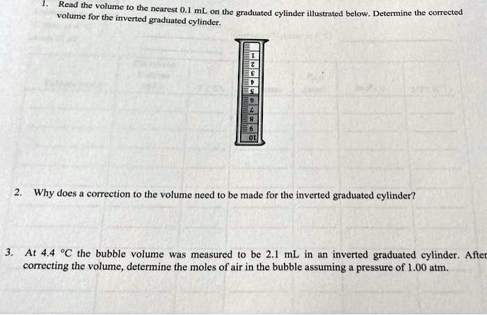 Read the volurne thc nearest 0.1 mL On the graduated cylinder ...