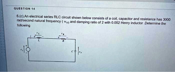 SOLVED: An electrical series RLC circuit shown below consists of a coil ...