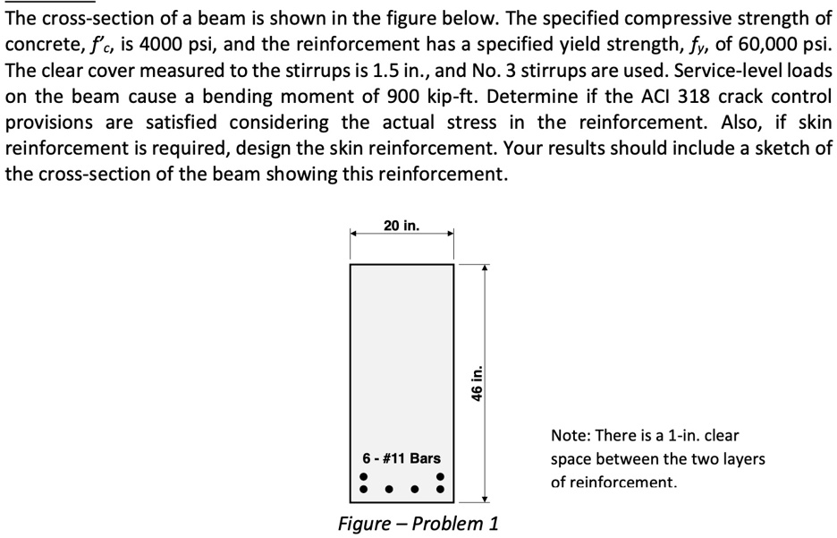 SOLVED: Reinforced concrete question for Civil Engineering The cross ...