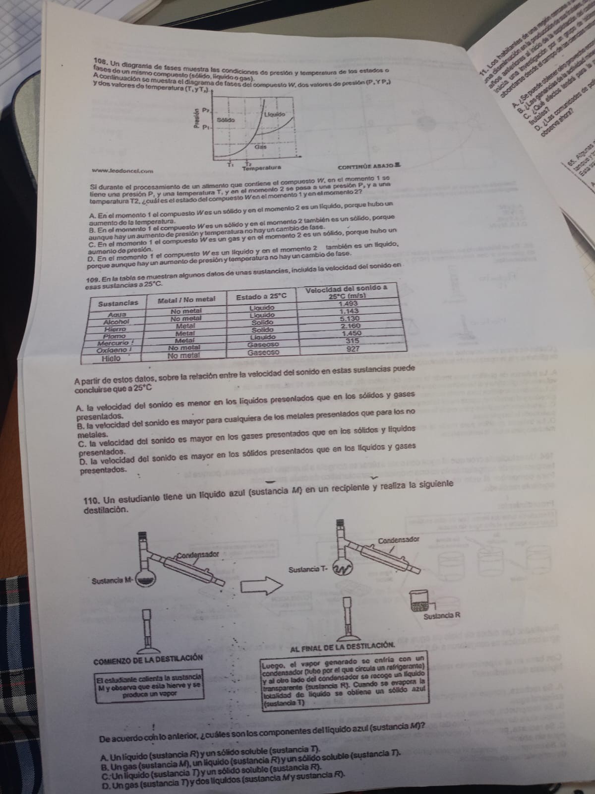 10e. Un diagramia de fases muestra las condicionas de presion y ...