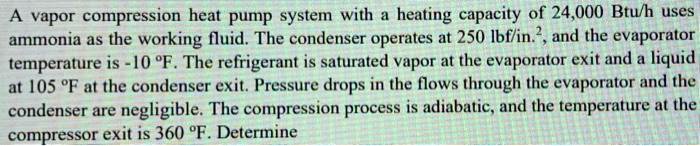 A vapor compression heat pump system with a heating capacity of 24,000 ...